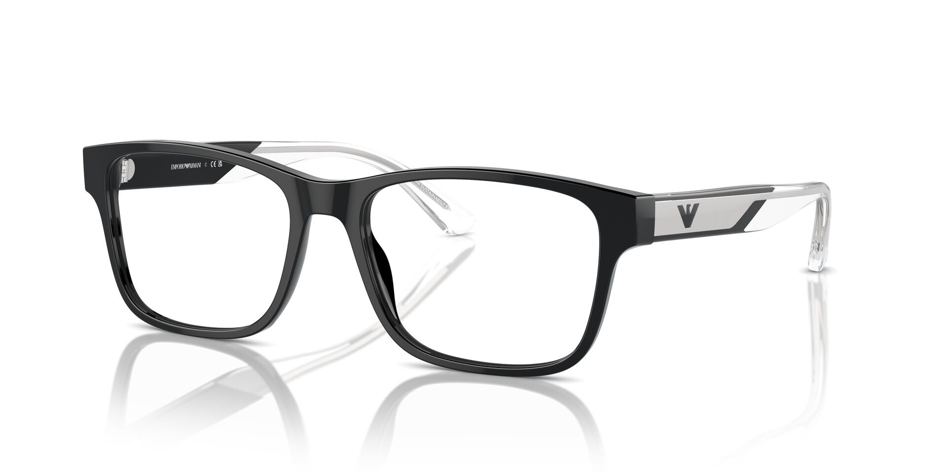 Emporio Armani EA3239 Rectangle Glasses | Fashion Eyewear US