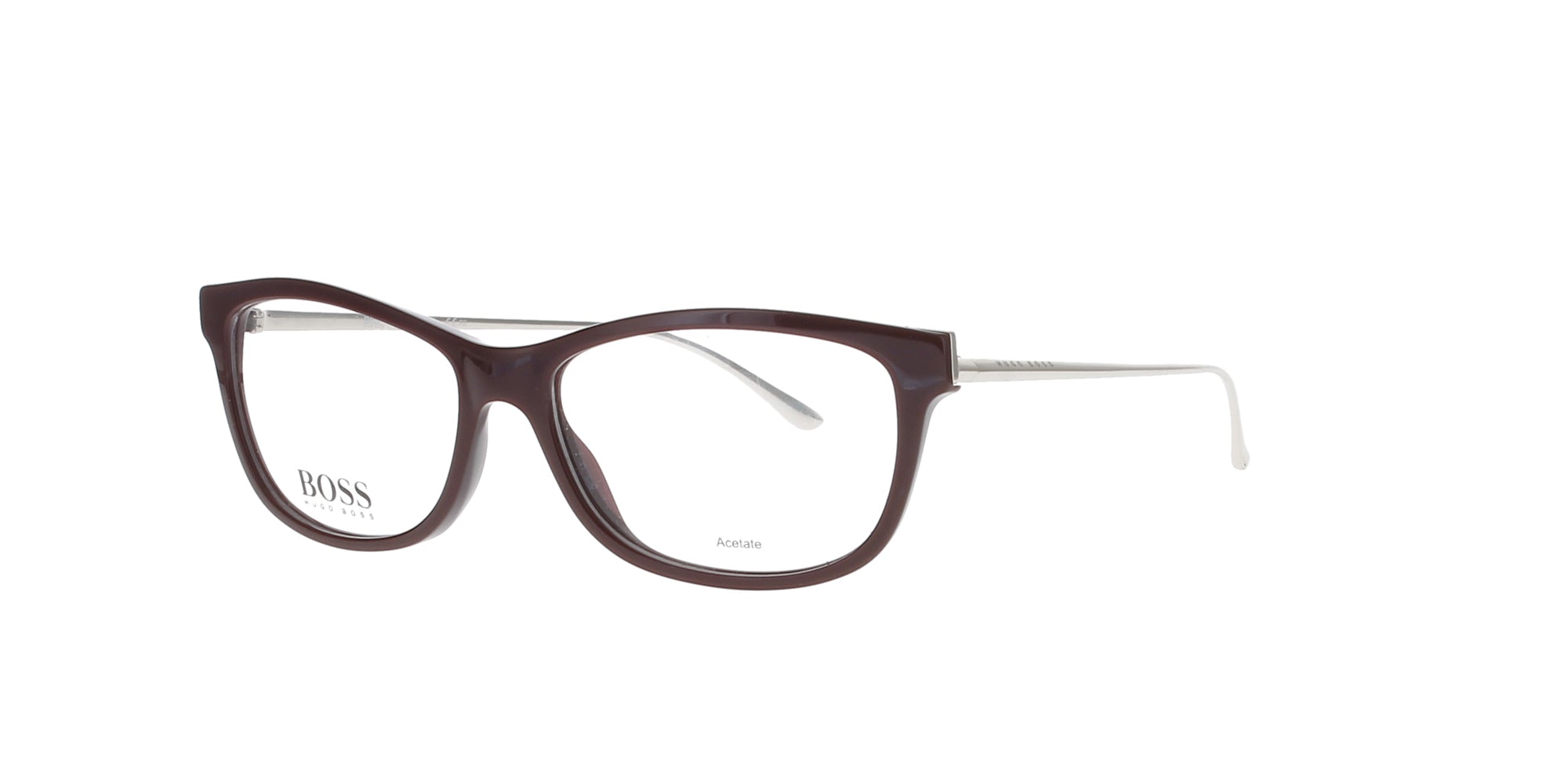 Burgundy Gold Hugo Boss Frame Cat Eye Glasses | Fashion Eyewear US